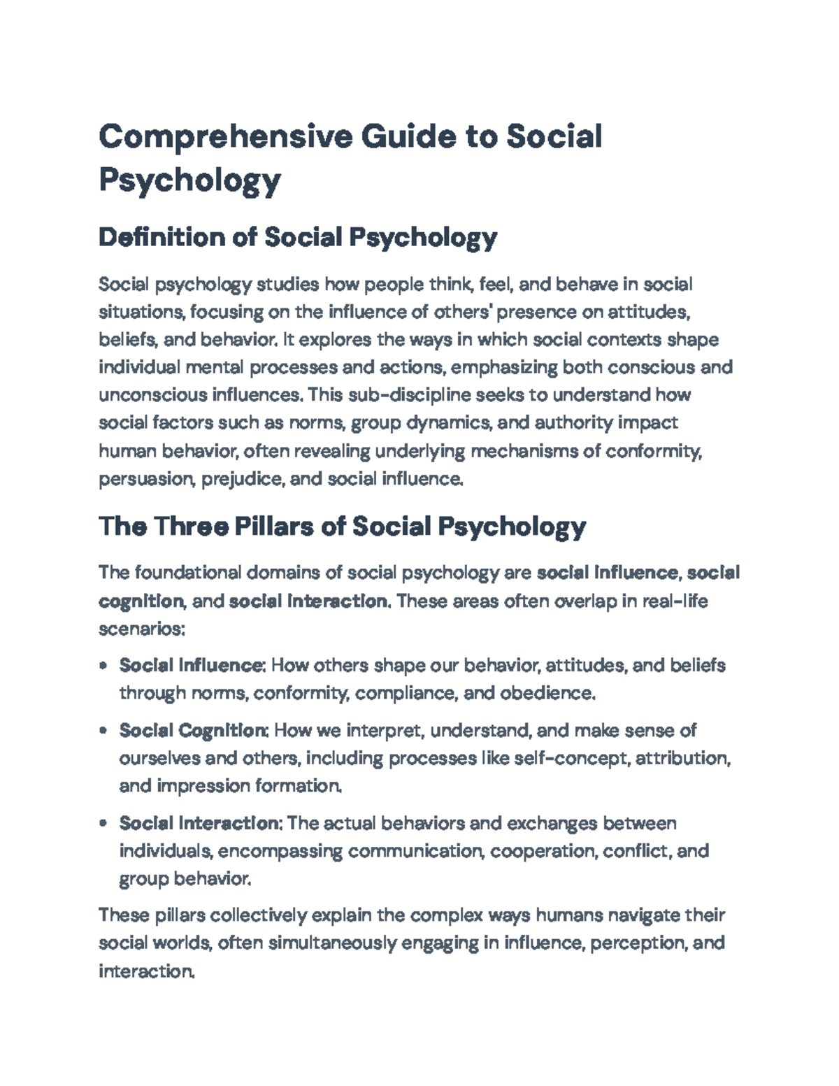 Comprehensive Overview of Social Psychology Concepts (PSY 101) - Studocu