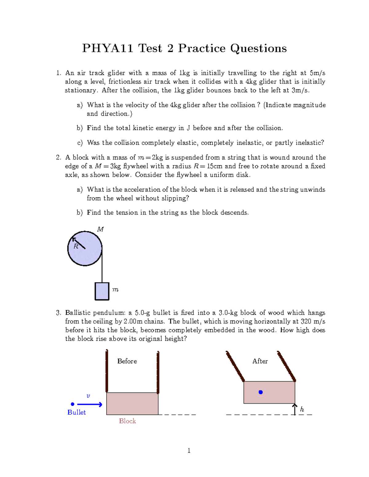PHYA11 Term Test 2 Practice Long Answer Questions - Studocu