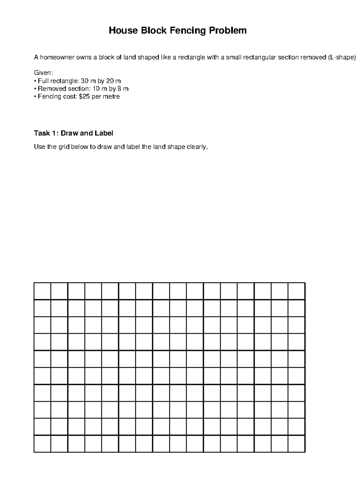 1.2 Perimeter - House Block Fencing Worksheet - House Block Fencing ...