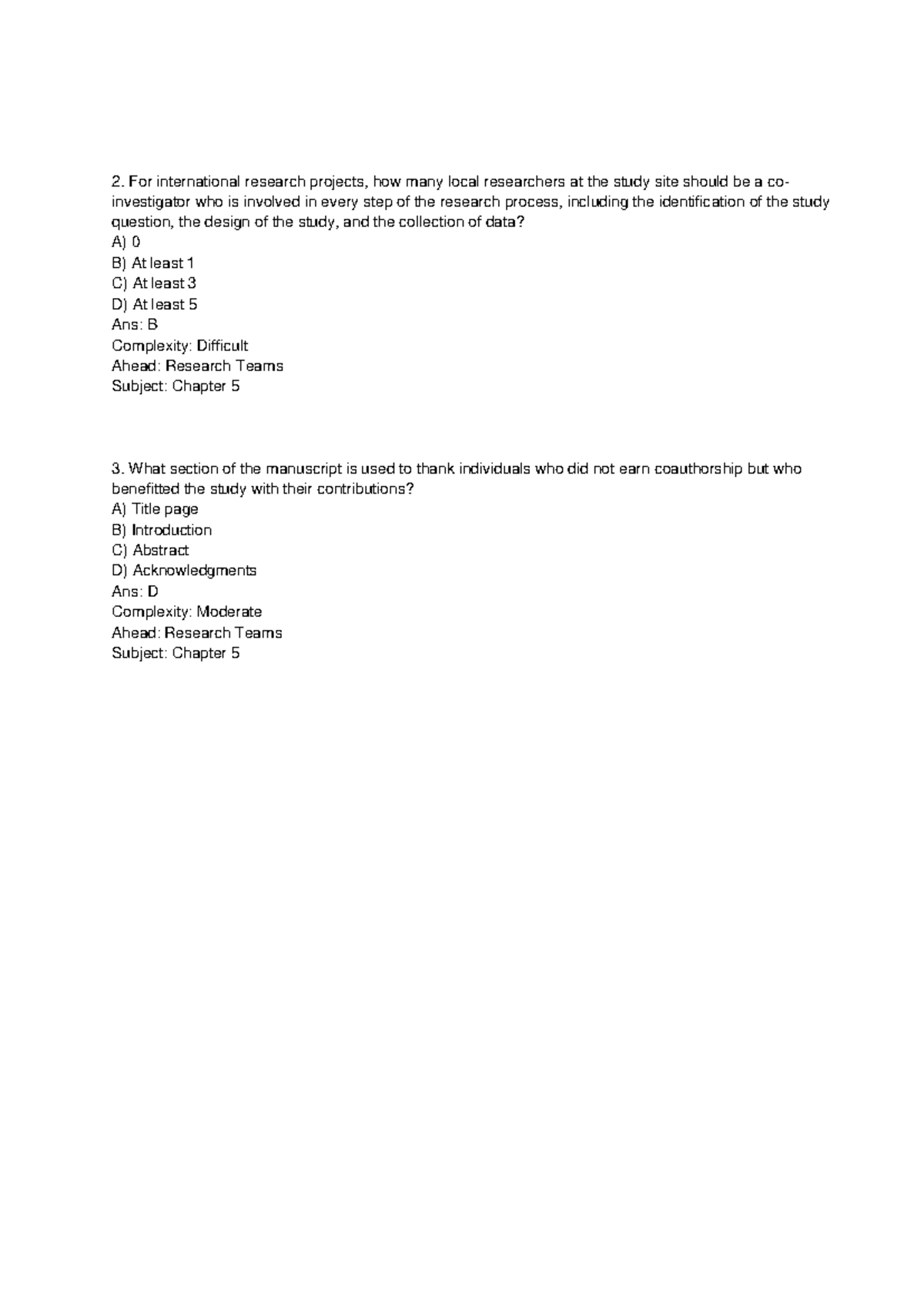 Test Bank: Introduction to Health Research Methods (3rd Ed) - Studocu