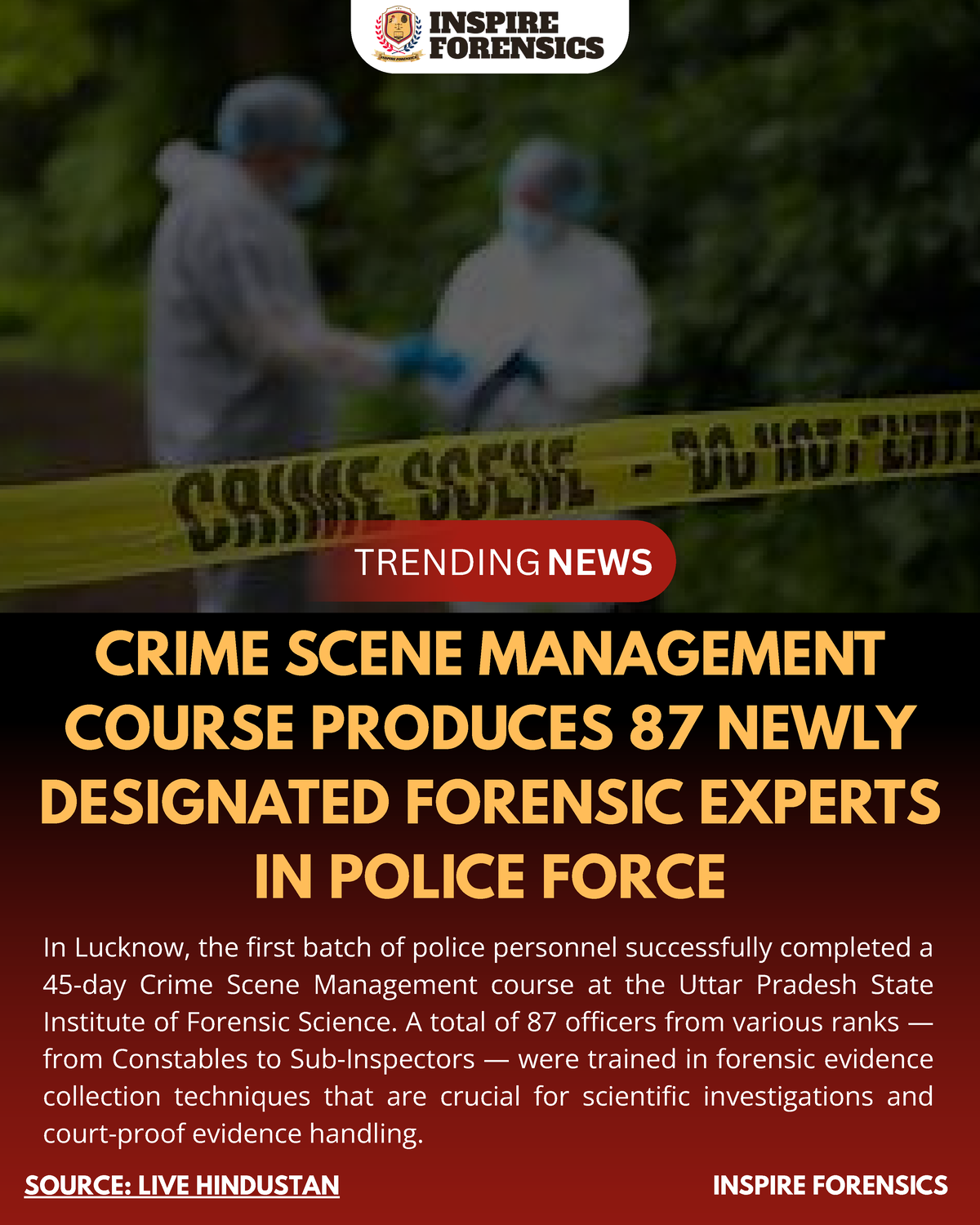 Forensic Science Course Update: 87 New Experts Trained - Studocu
