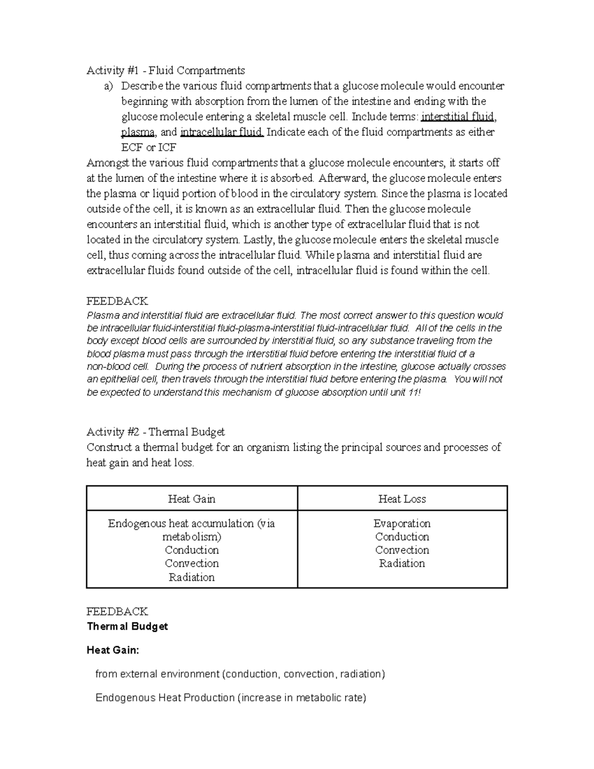 BIO 203 Module 1 Verify - Activity Fluid Compartments a) Describe the ...