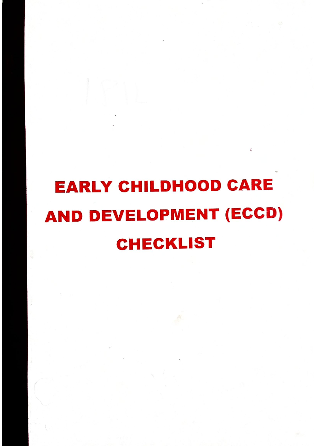 ECCD Checklist for Early Childhood Growth and Development Assessment ...