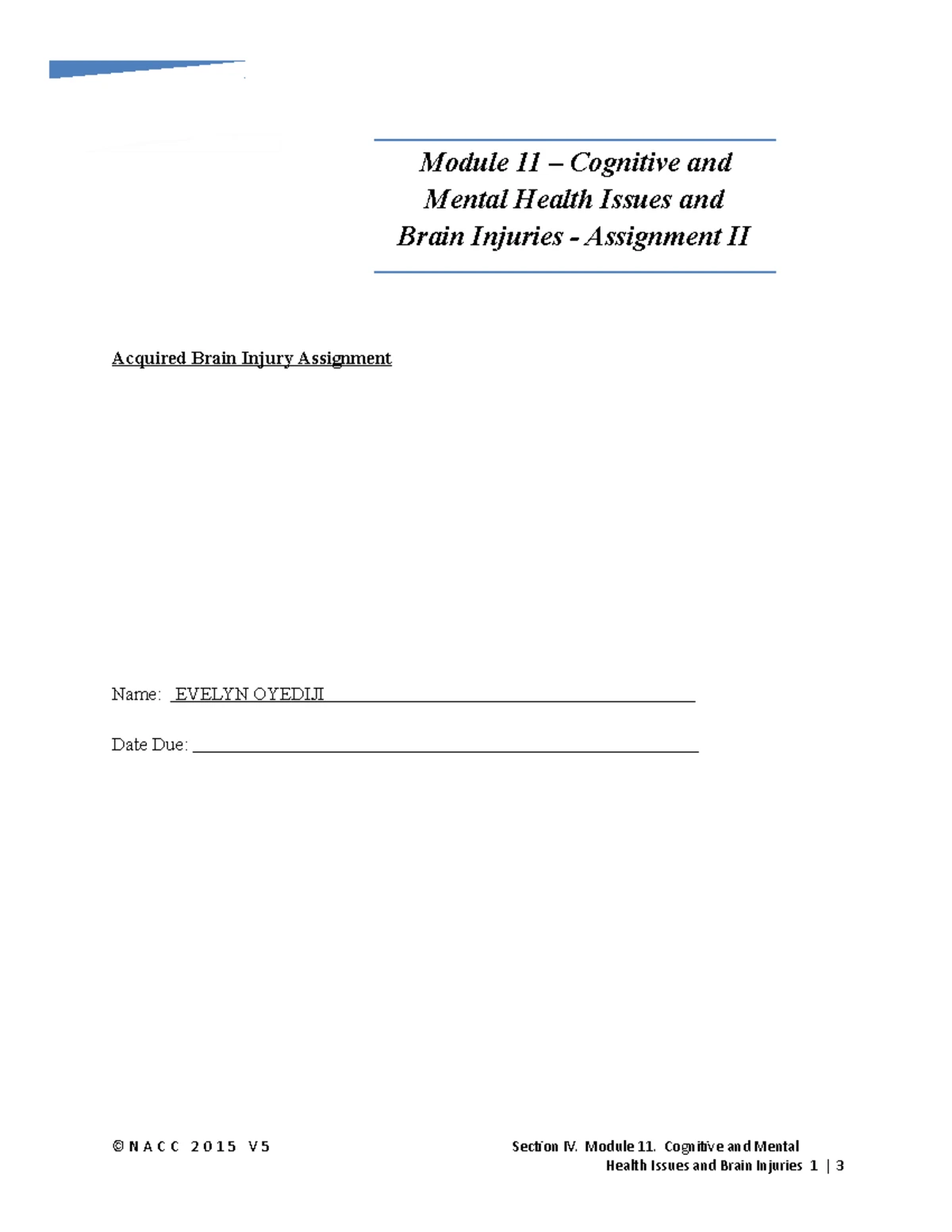 Module 12 Assignment ( Solution) - Module 12 – Health Conditions ...