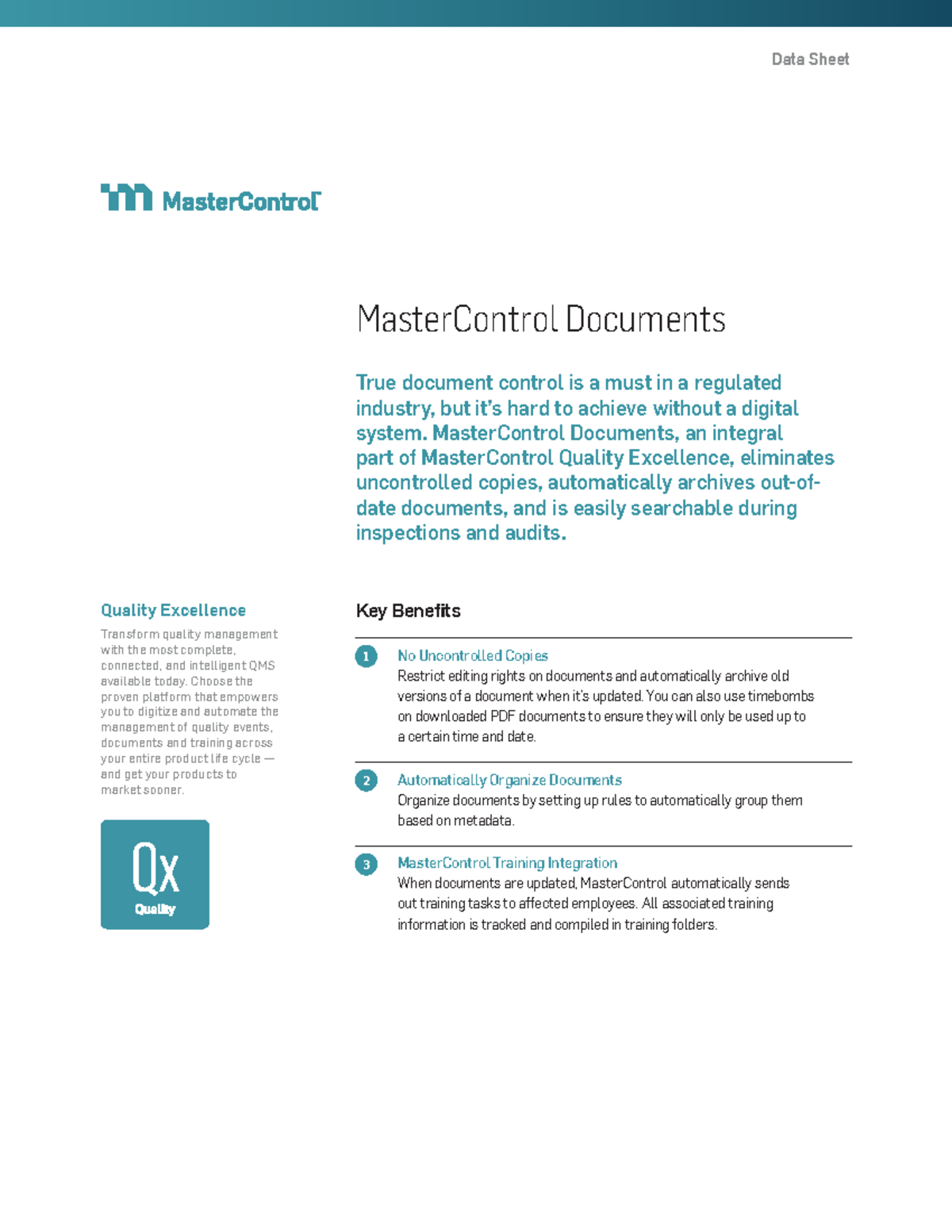 MasterControl Quality Docs Overview and Key Benefits Details - Studocu