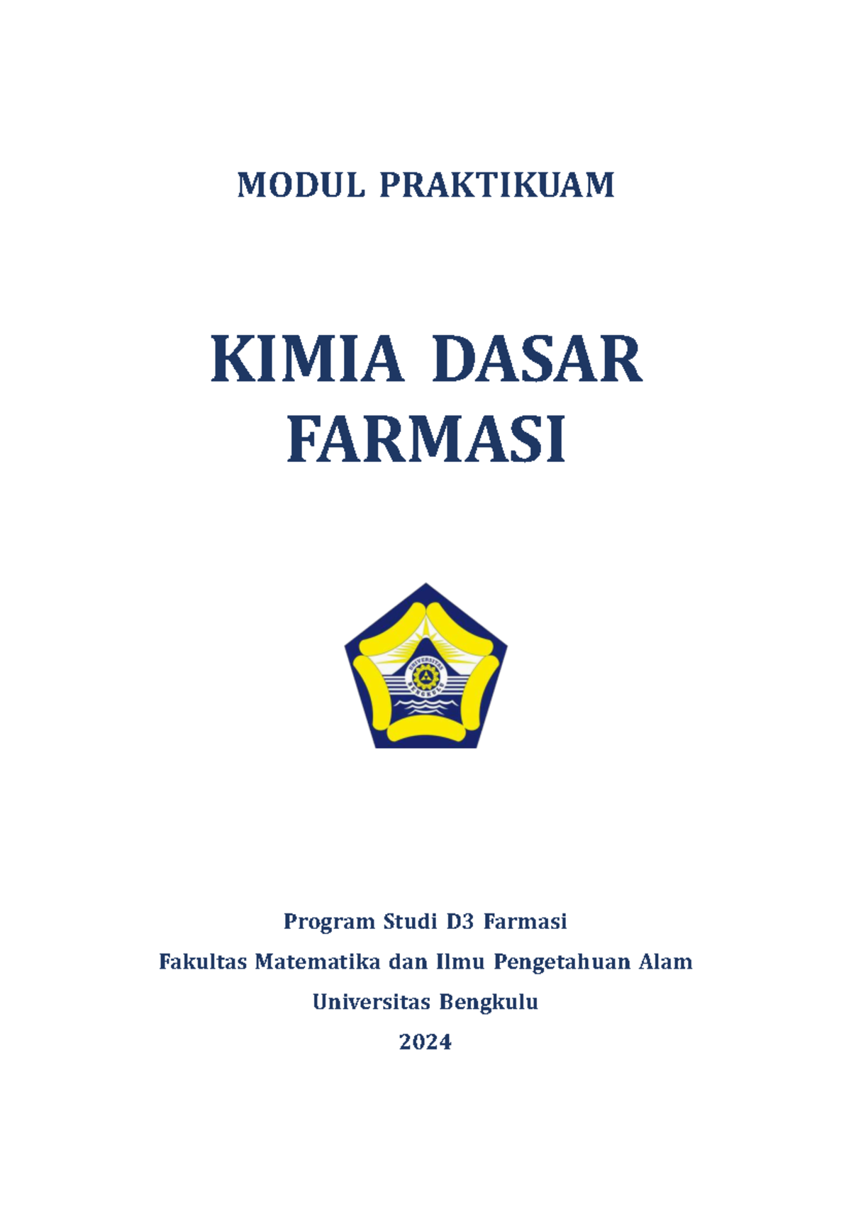 Modul Praktikum Kimia Dasar Farmasi D3 - Materi 1-12 - Studocu