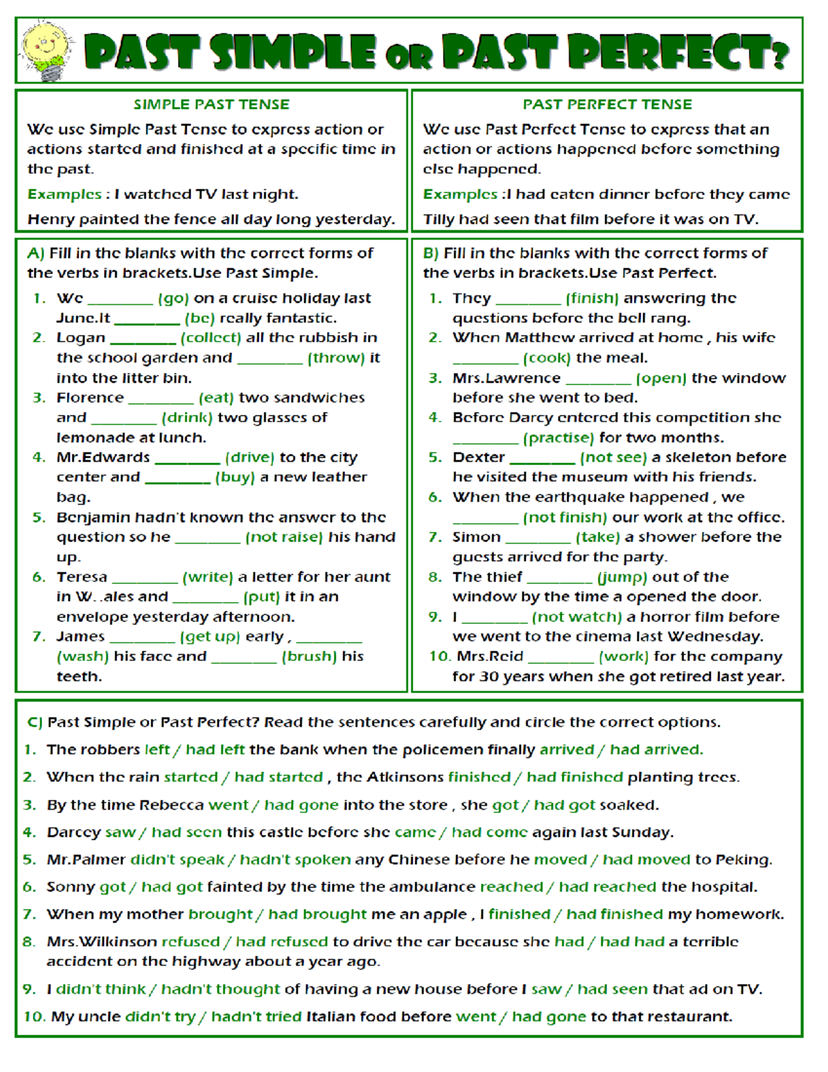 Understanding the Past Perfect Tense in English Grammar - Studocu