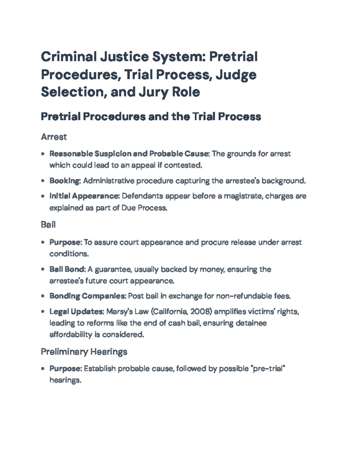 CJ 101: Overview of Pretrial & Trial Processes in Criminal Justice ...