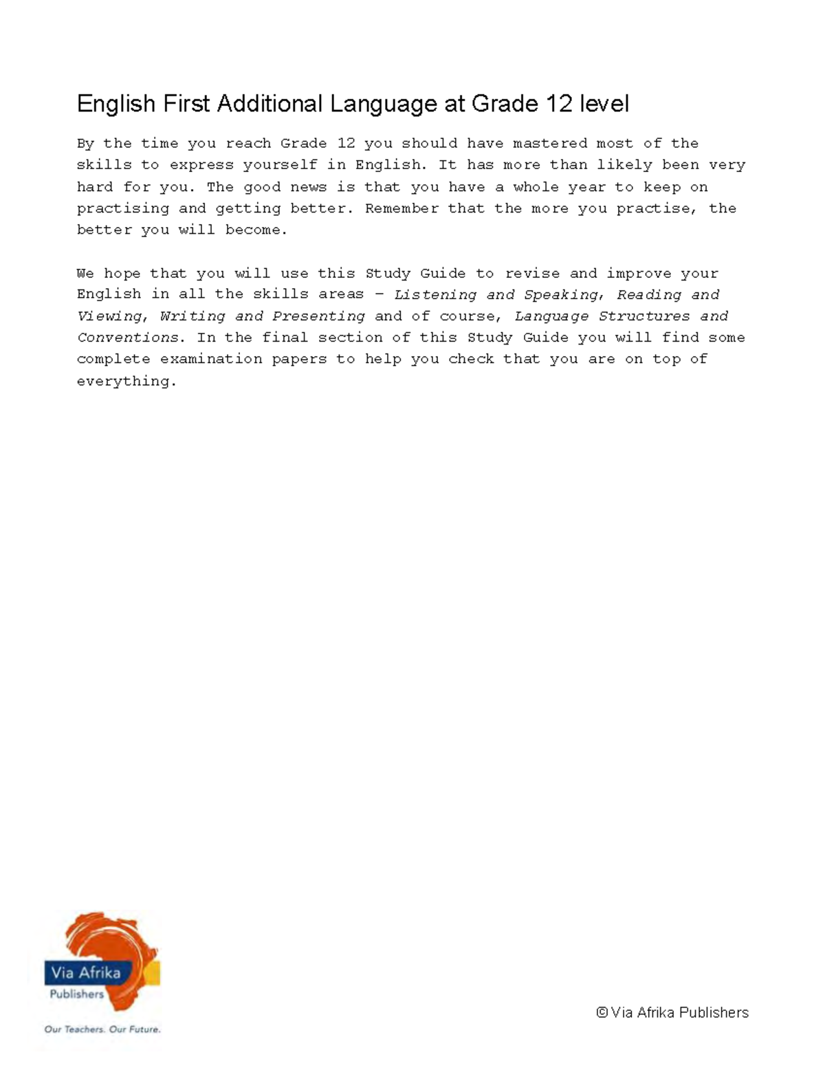 English FAL Gr12 SG - Comprehensive Study Guide & Exam Prep Notes - Studocu
