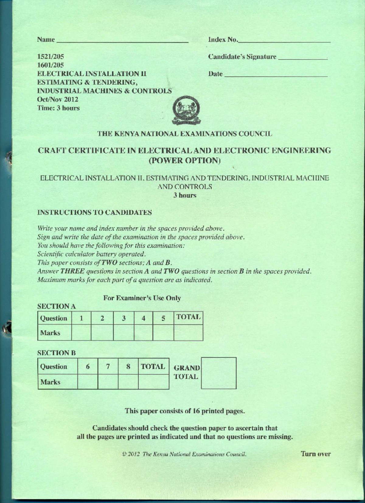 Electrical Installation II: Estimating & Tendering, Industrial Machines ...