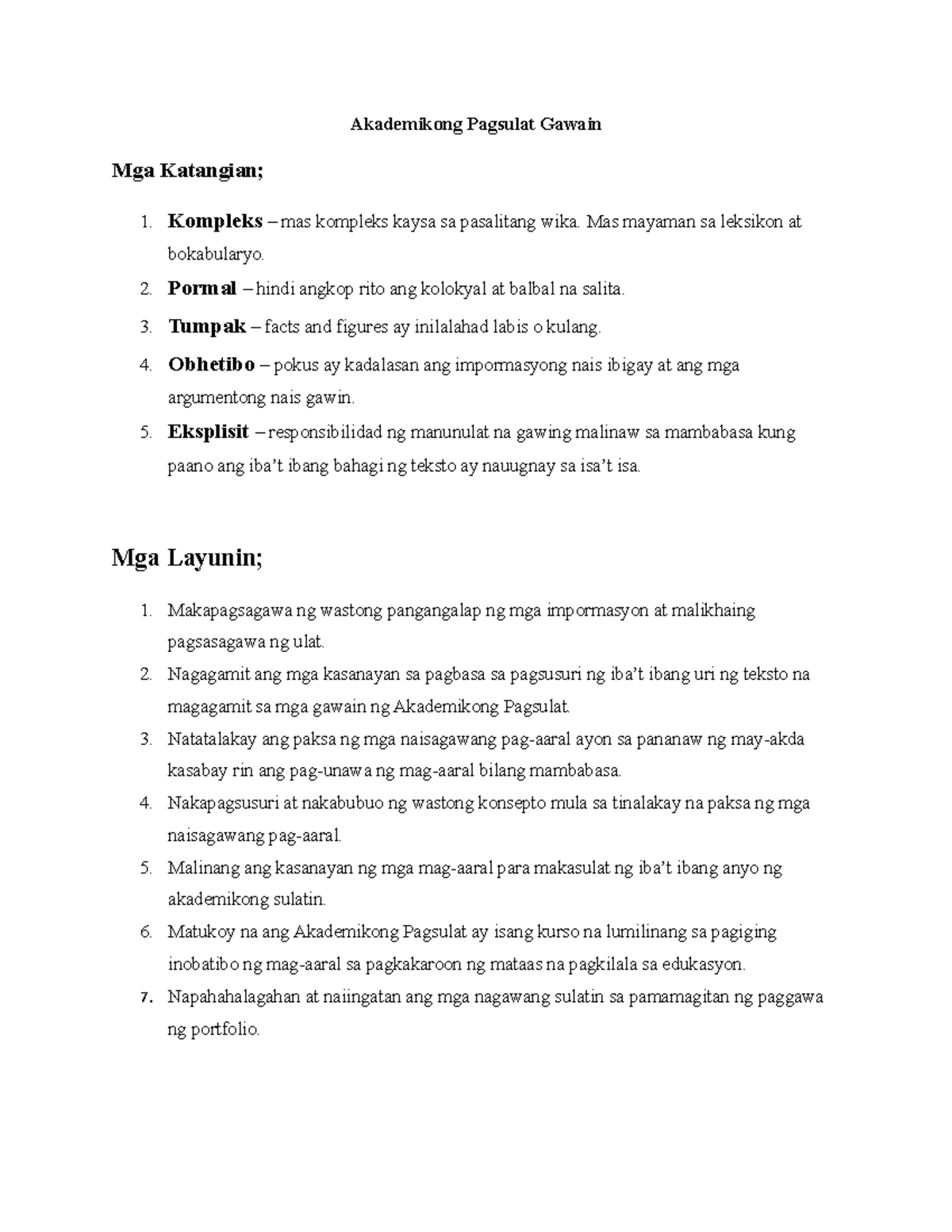 Akademikong Pagsulat Gawain - Kompleks – mas kompleks kaysa sa ...