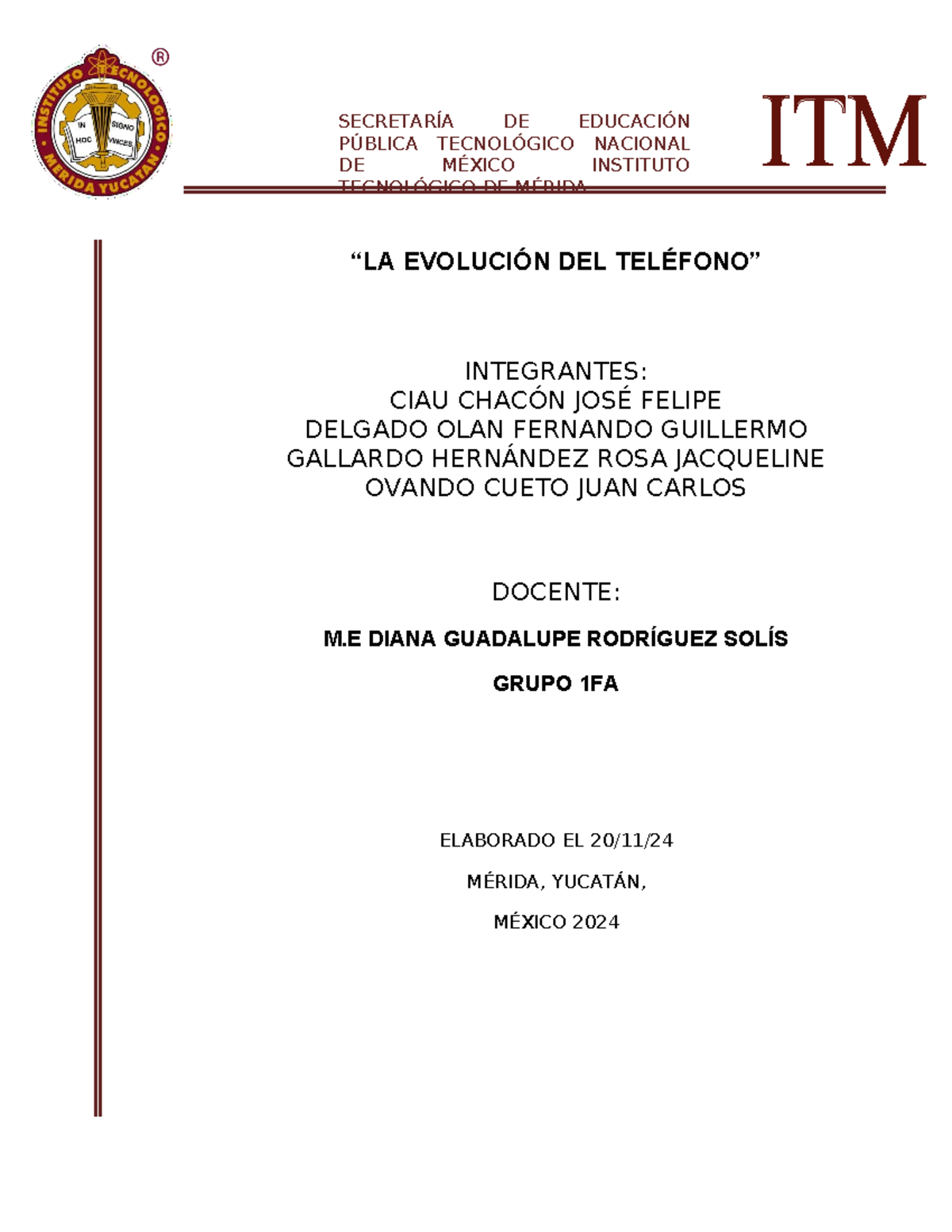 1 - Portada oficial del ITM - Fundamentos de la Investigacion - SECRETARÍA DE EDUCACIÓN PÚBLICA ...