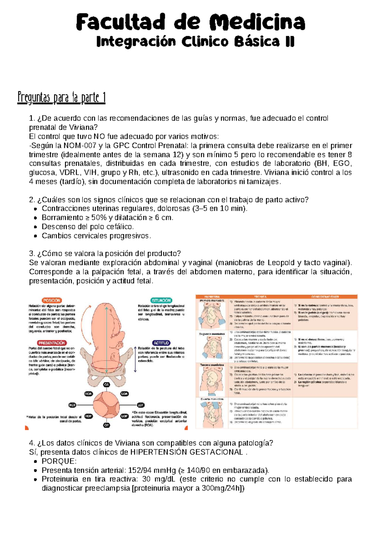 Facultad de Medicina Integración Clinico Básica II: Caso Viviana ...