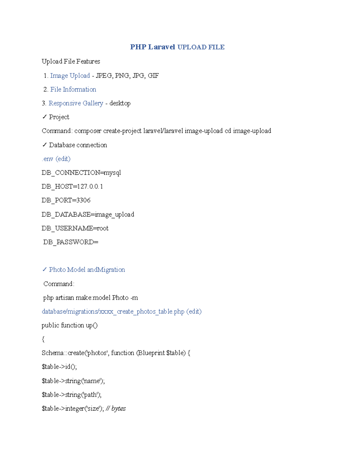 PHP Laravel File Upload Features and Implementation Guide - Studocu