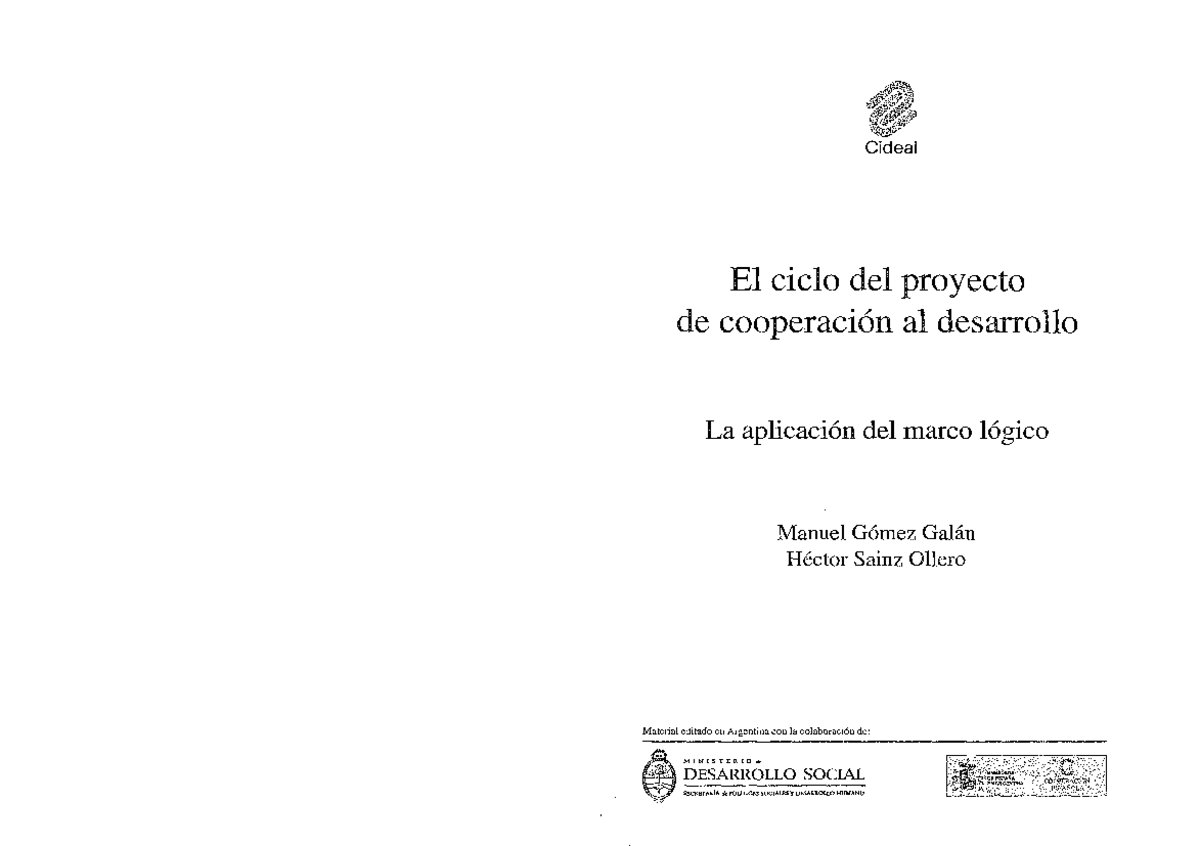CIDEAL: El Ciclo del Proyecto de Cooperación al Desarrollo - Studocu