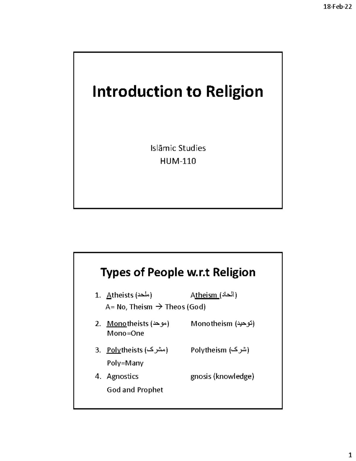 HUM-101: Overview of Religion - Types, Purpose, and Case Studies - Studocu