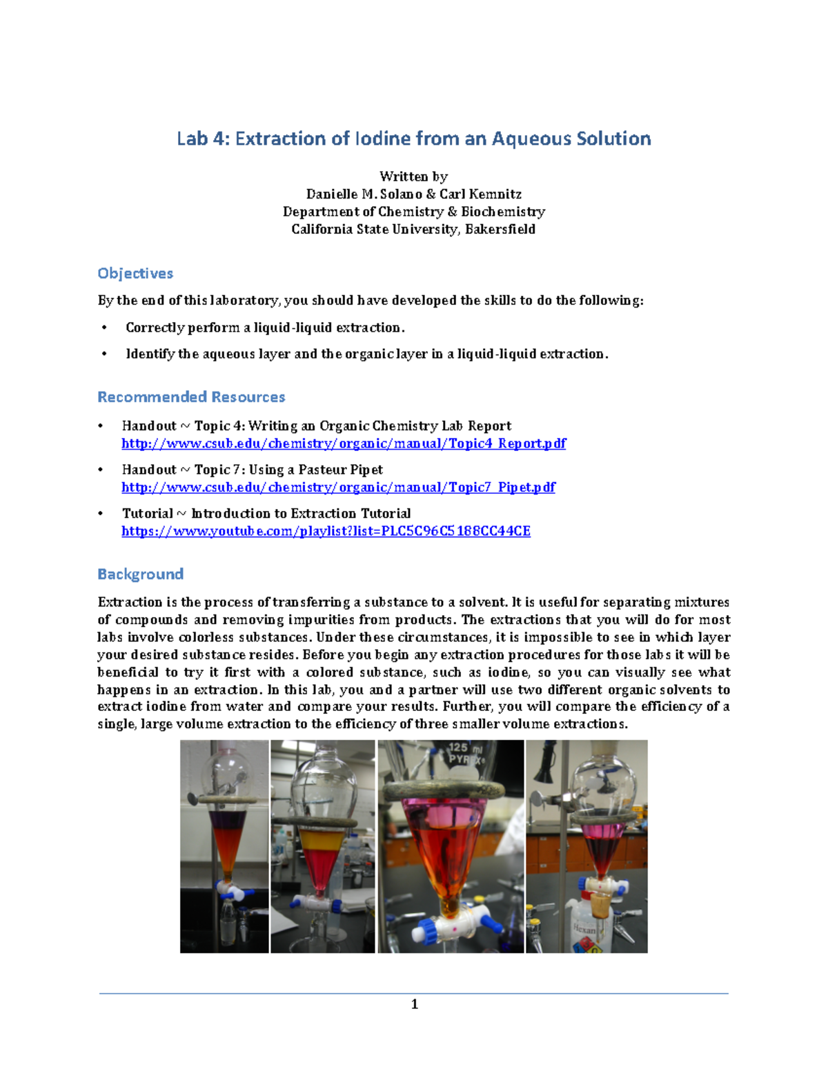 Lab 4 - Liquid-Liquid Extraction Lab Report & Findings - Studocu