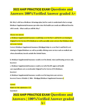 AHIP module 1 Exam Questions AND Answers 2022-2023 - AHIP module 1 Exam ...