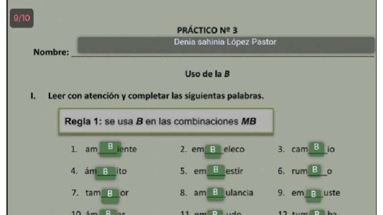 Ejercicios Interactivos sobre el Uso de la B y V - PRÁCTICO Nº 3 - Studocu