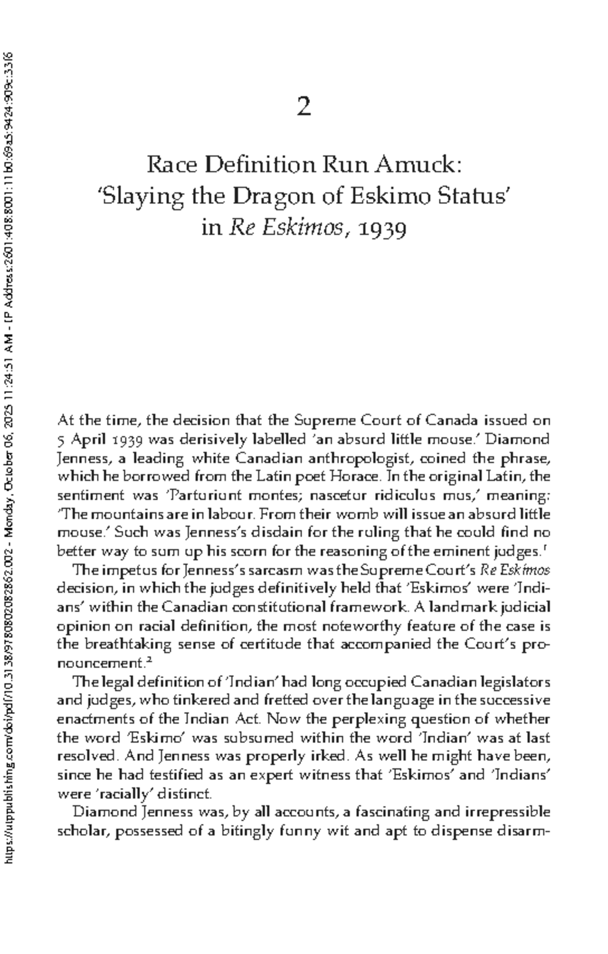 Race Definition Run Amuck: Analyzing the 'Eskimo' Designation in Canada ...