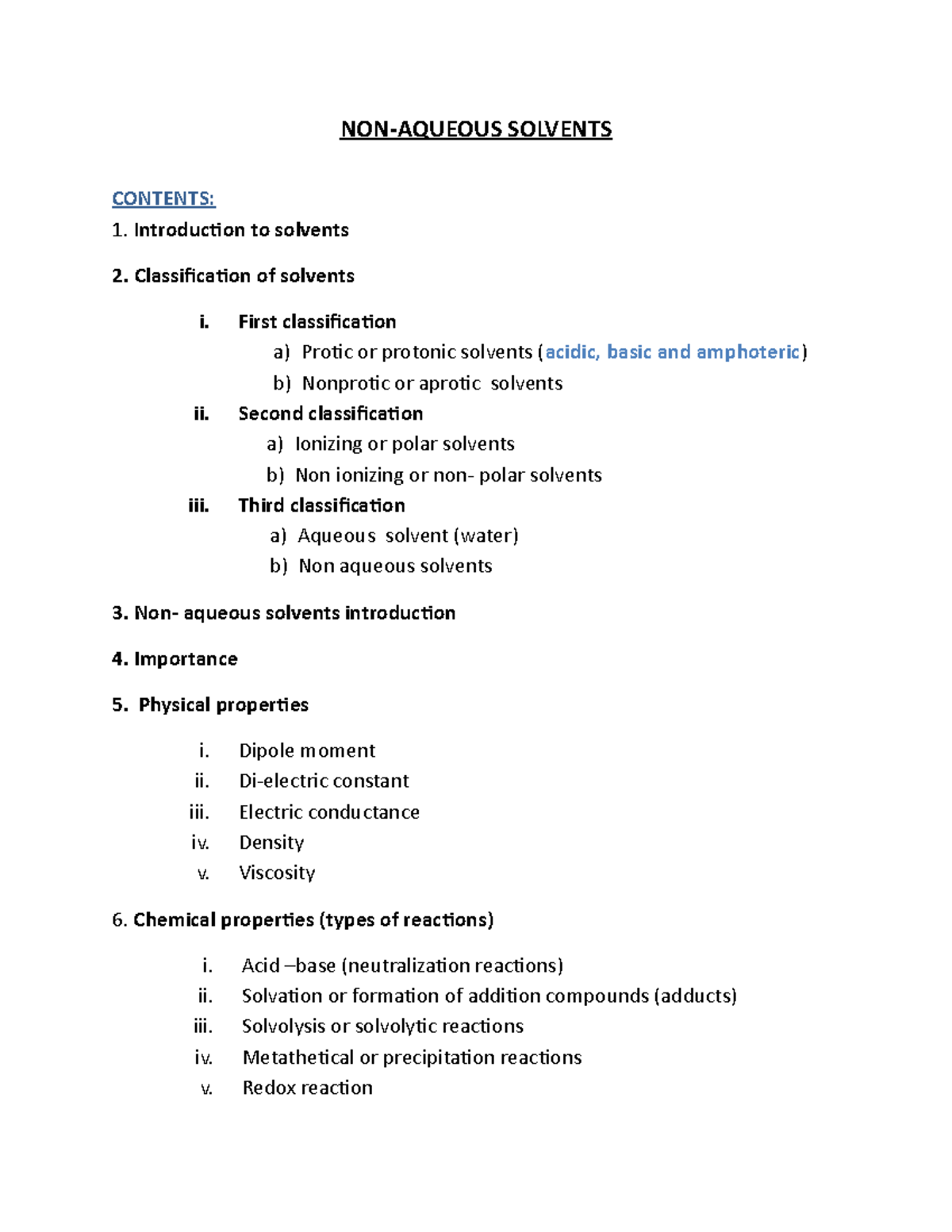 Non-aqueous solvents - This article includes: Introduction to non ...