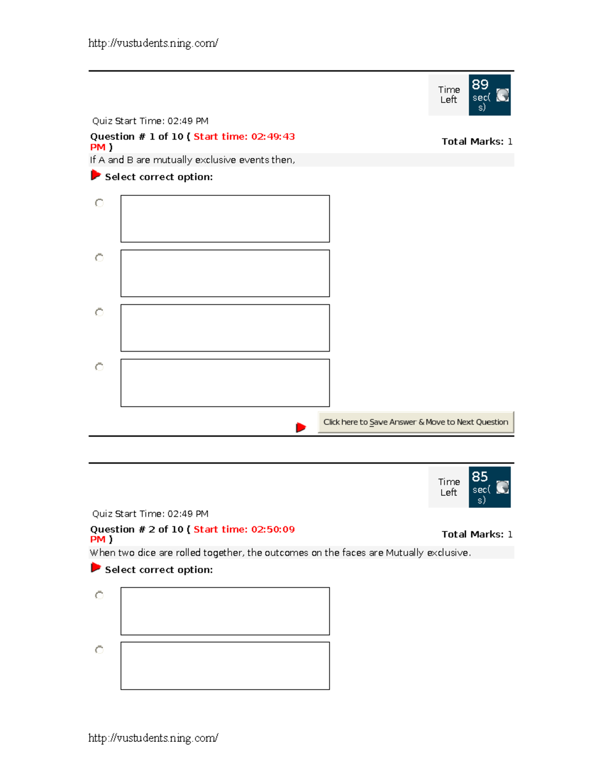 MTH302 Quiz: Probability Concepts and Questions from Past Papers - Studocu