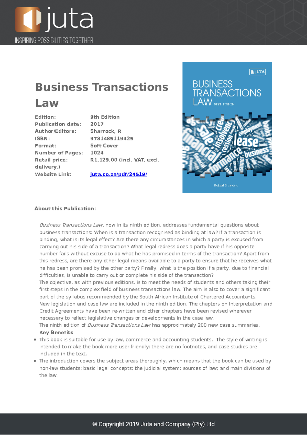 Business Transactions Law: 9th Ed. Overview and Key Concepts - Studocu