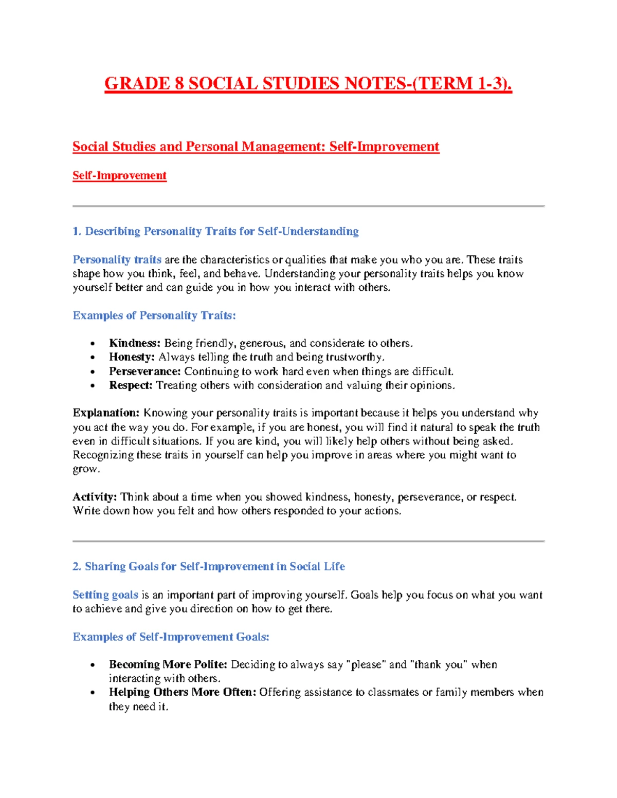 Grade 7 Rationalized Pre-Technical Studies Notes for Terms 1-3 (2024 ...