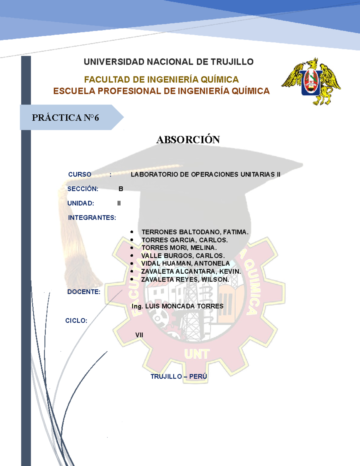 Práctica de Absorción - LABORATORIO DE OPERACIONES UNITARIAS II - Studocu