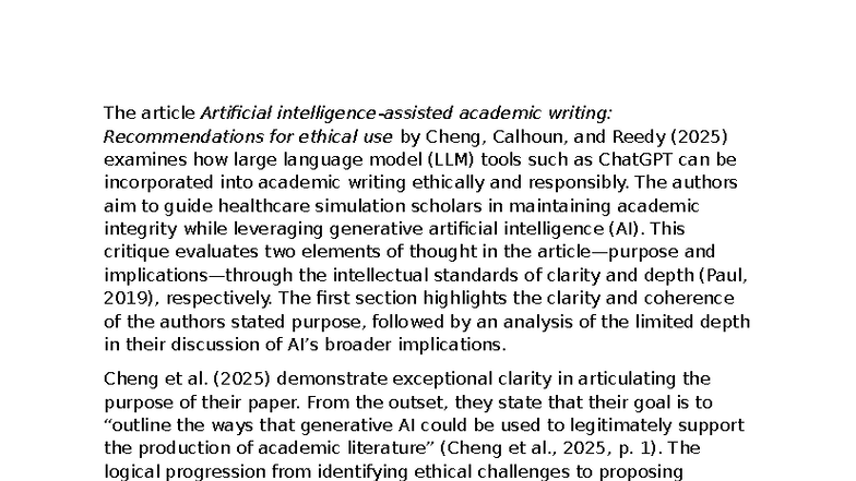 ES2631 Assignment 3: Ethical Use of AI in Academic Writing - Studocu