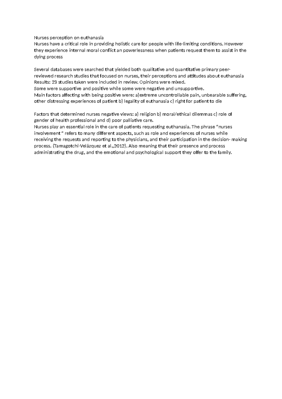 Nurses perception on euthanasia EPQ - Nurses perception on euthanasia ...