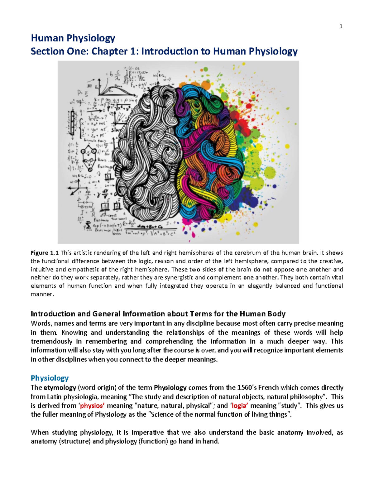 Human Physiology 101: Chapter 1 - Introduction to Physiology Concepts ...