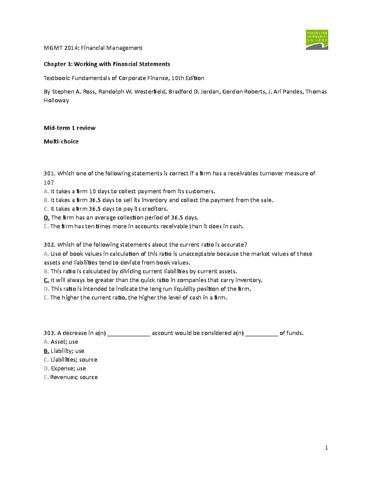FIN - CH3 questions 6 - C3-q6 - Chapter 3: Working with Financial ...