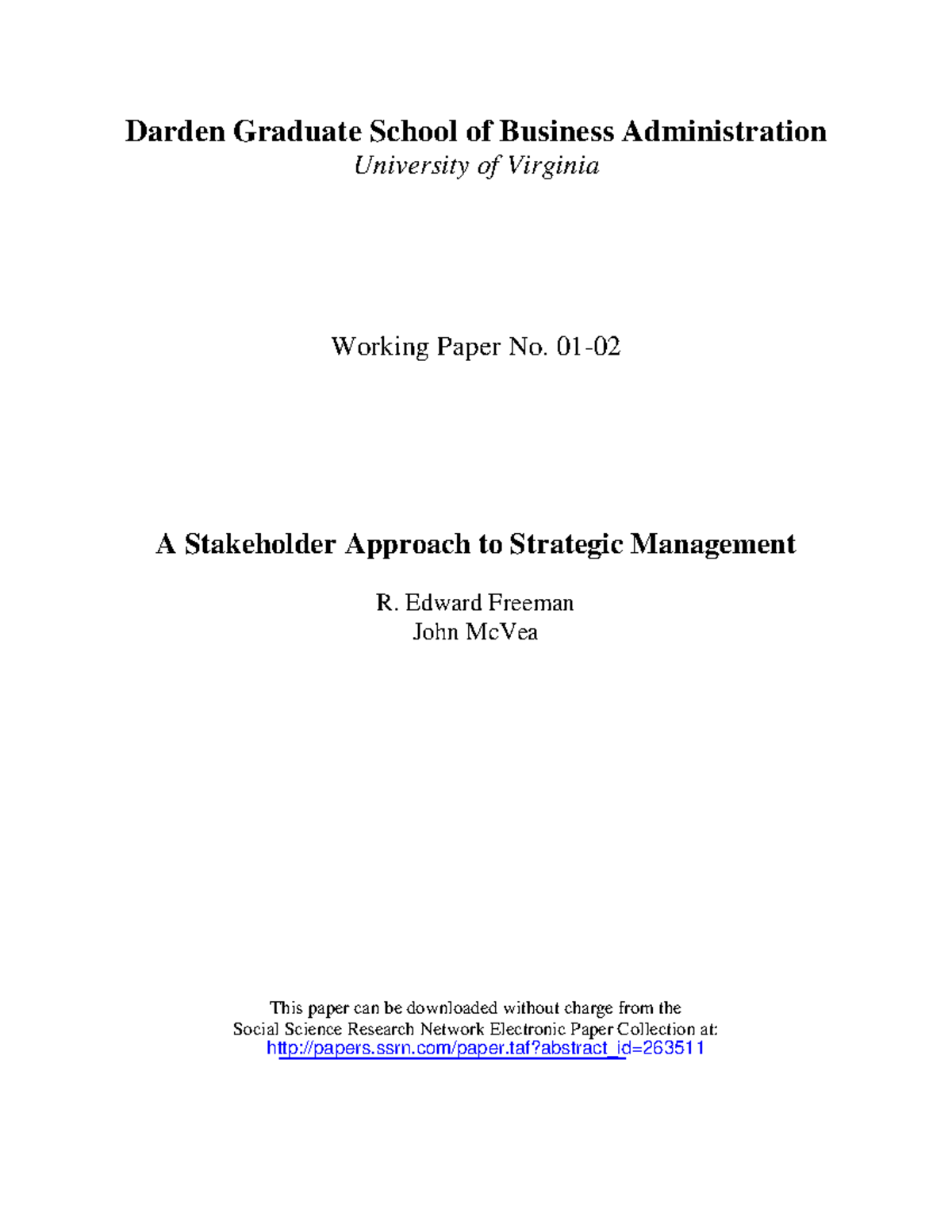 A Stakeholder Approach to Strategic Management: Insights and Frameworks ...