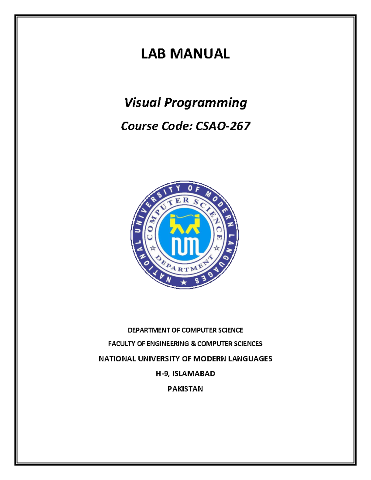 4-2 Lab Manual - Advanced OOP (CS Course) - Studocu