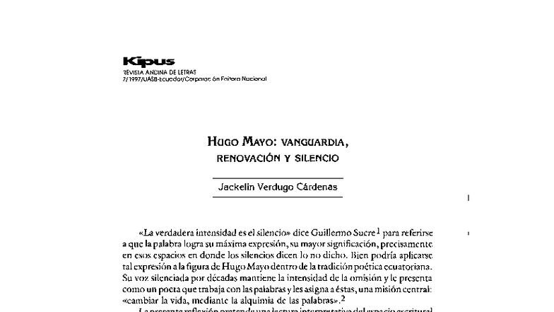 RK 07 ES Verdugo - Análisis de la Poesía Vanguardista de Hugo Mayo ...