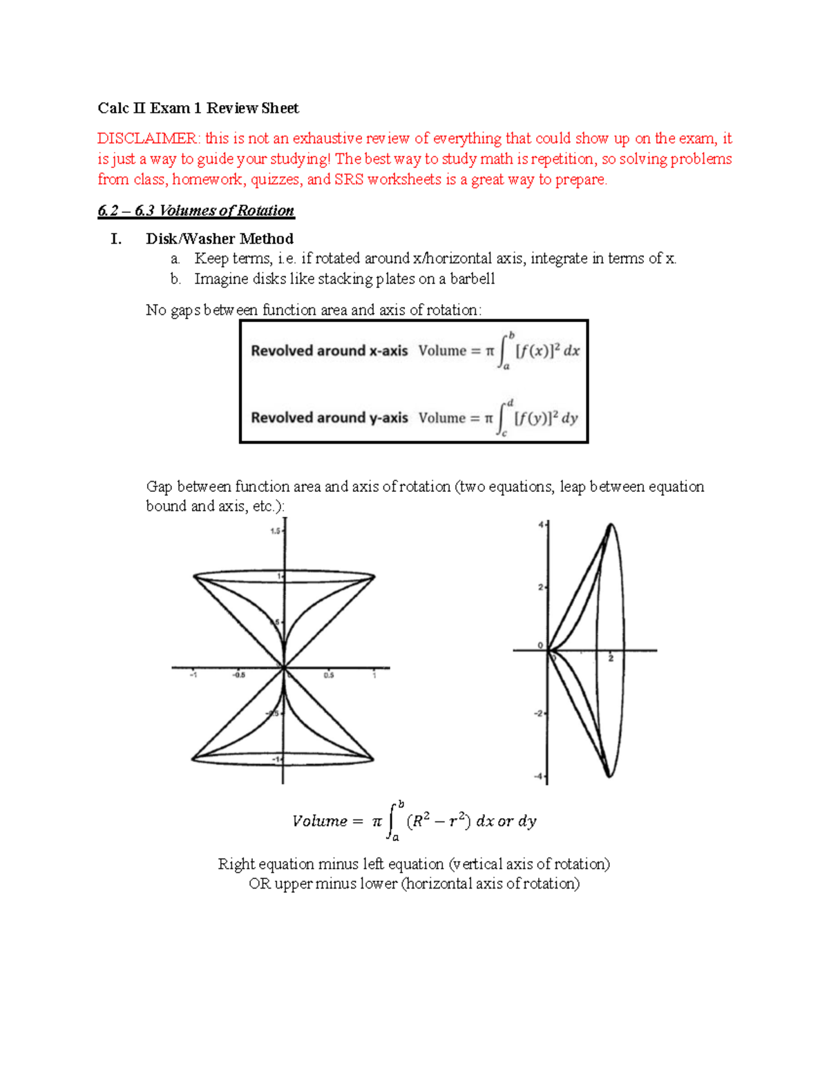 Calc II Exam 1 Study Guide: Key Concepts & Tips for Success - Studocu