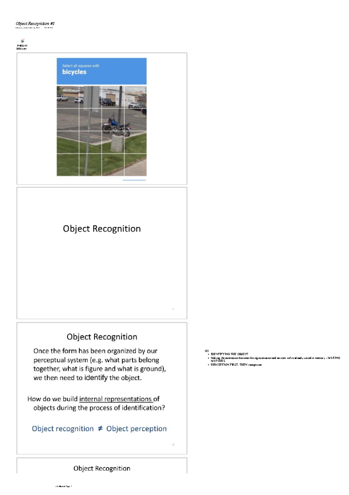 Object Recognition and Perception Theories (PNB2XA3) - Studocu