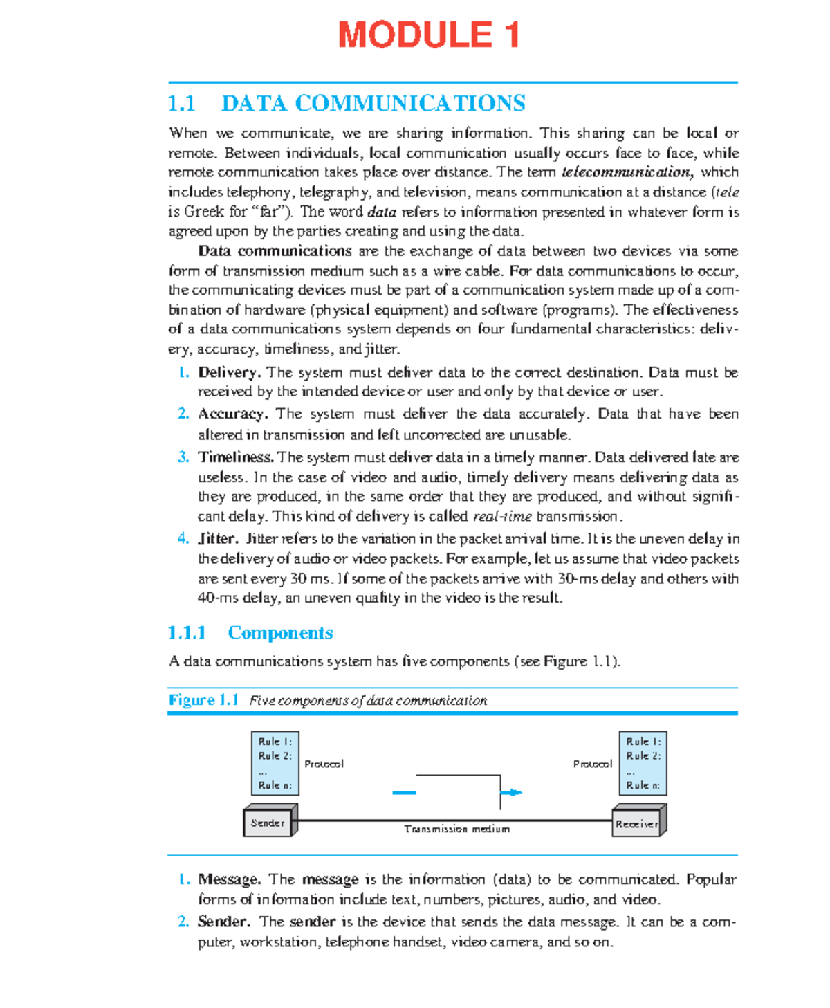 CN Module 1 - Data Communications Overview and Key Concepts - Studocu