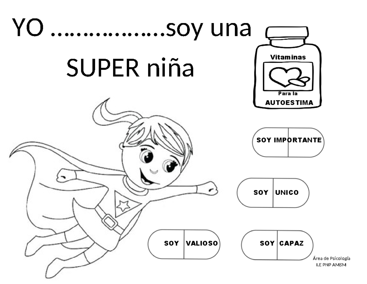 Fichas de Autoestima: Actividades para Niños y Niñas en Psicología ...