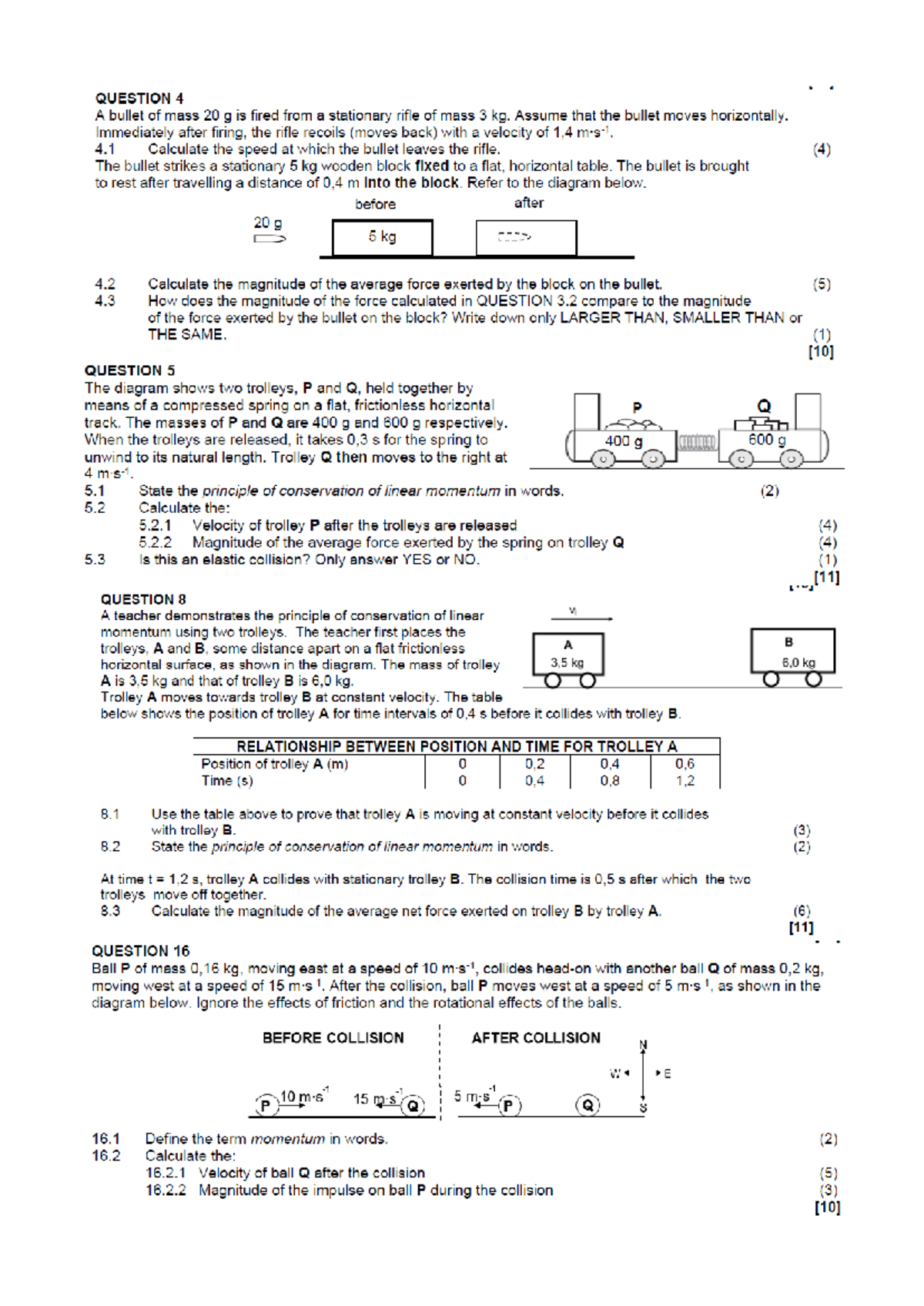 Momentum Test 1 - Physics 2024: Detailed Questions & Solutions - Studocu