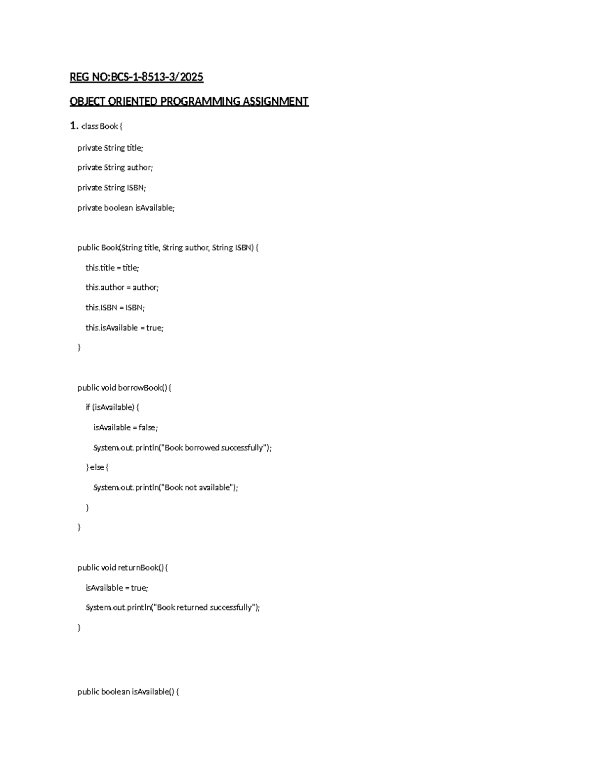 Object Oriented Programming Assignment 1 - OOP 2 - Studocu