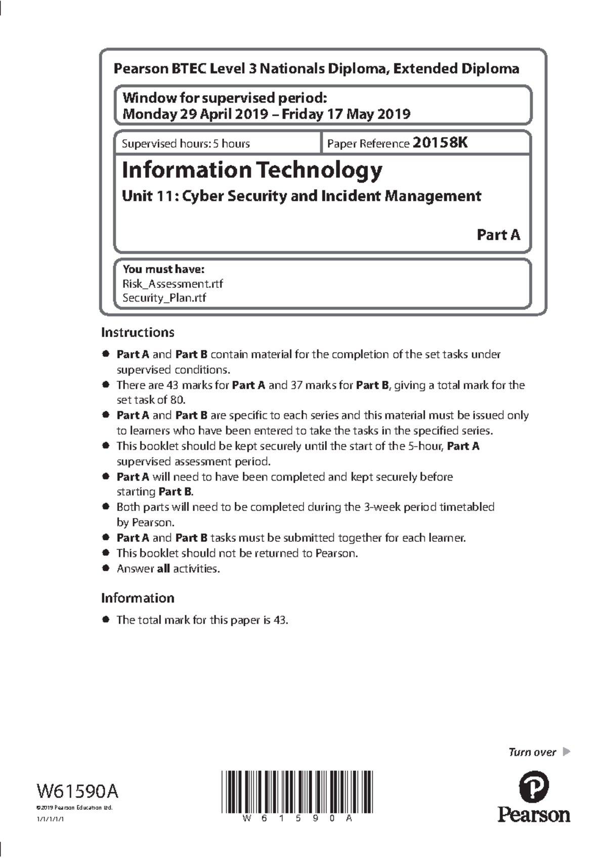Unit 11 A Past Paper - Cyber Security & Incident Management Jun-2019 ...