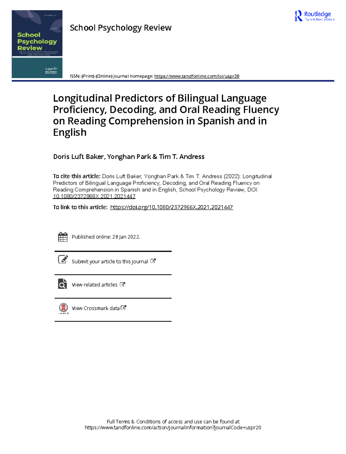 Longitudinal Study of Bilingual Proficiency and Reading Comprehension ...