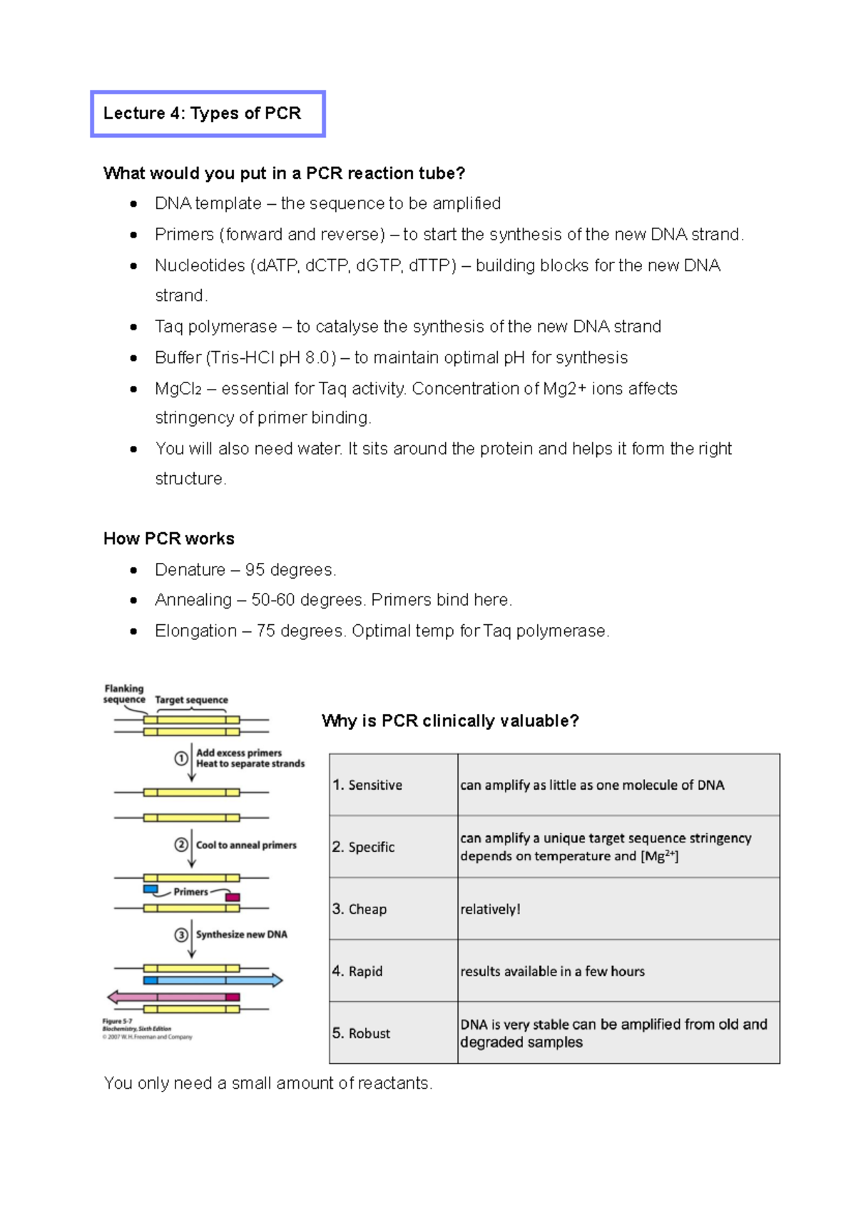 CMB2000 - Lecture 4: PCR Techniques and Clinical Applications - Studocu