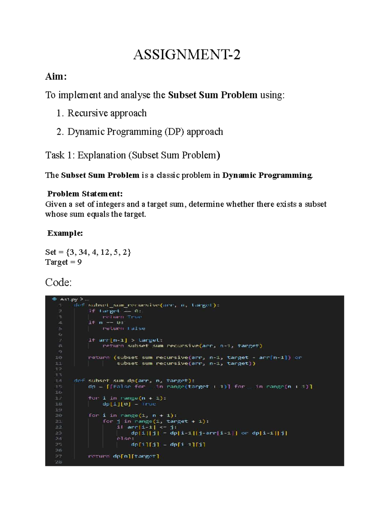 Assignment-2 - nothing - Java programming - ASSIGNMENT- 2 Aim: To ...
