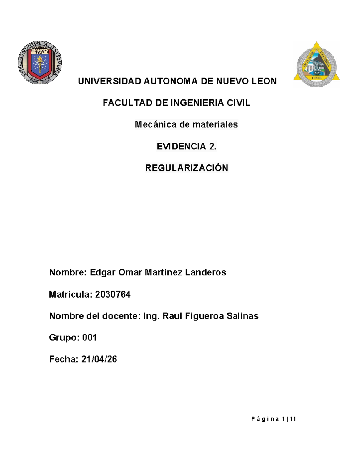 EVIDENCIA 2: Mecánica de Materiales - Edgar Landeros - Studocu
