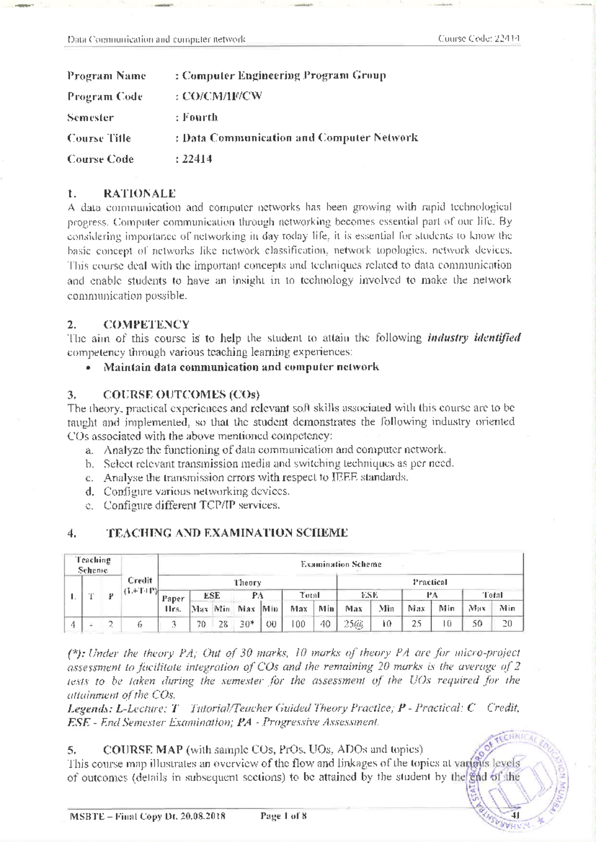 22414 - Data Communication and Computer Network syllabus - Computer ...