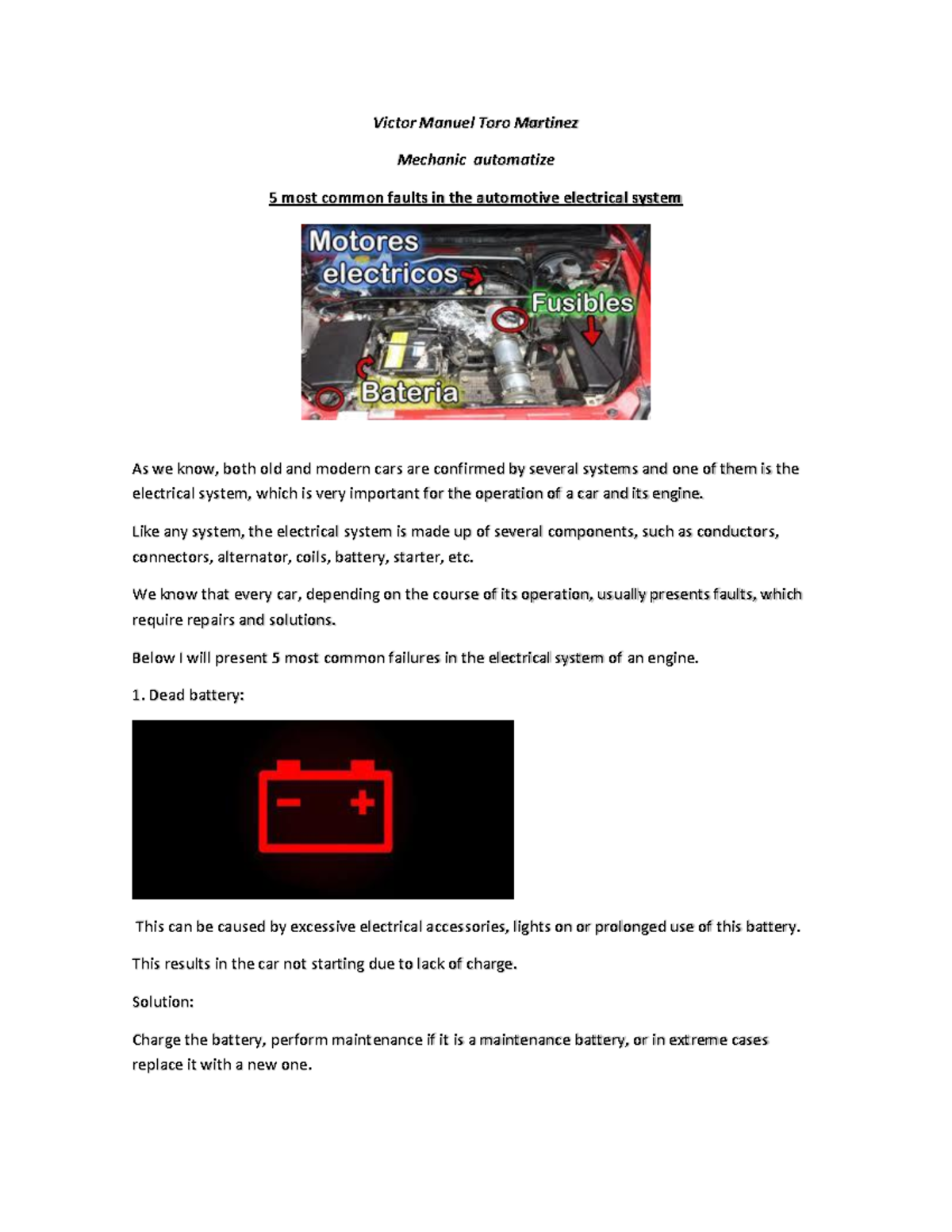 5 most, victor proyecto ingles - Victor Manuel Toro Martinez Mechanic automatize 5 most common ...