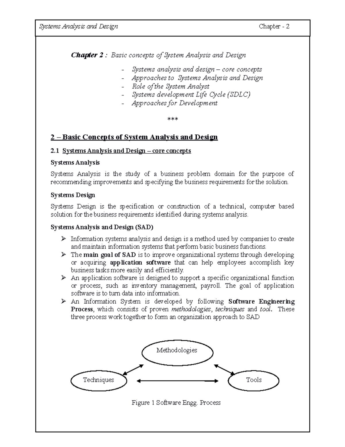 Sad-chap-2 - sad2 - Chapter 2 : Basic concepts of System Analysis and ...